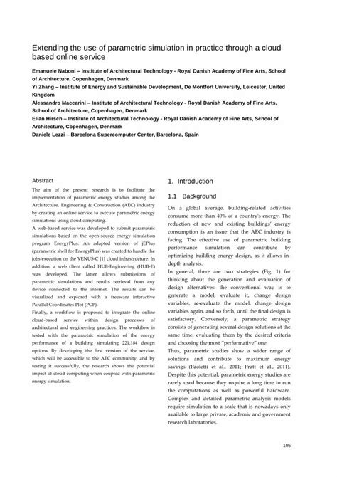 pdf extending the use of parametric simulation in practice