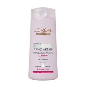 Молочко для лица очищающее L'Oreal Paris трио актив для сухой и ...