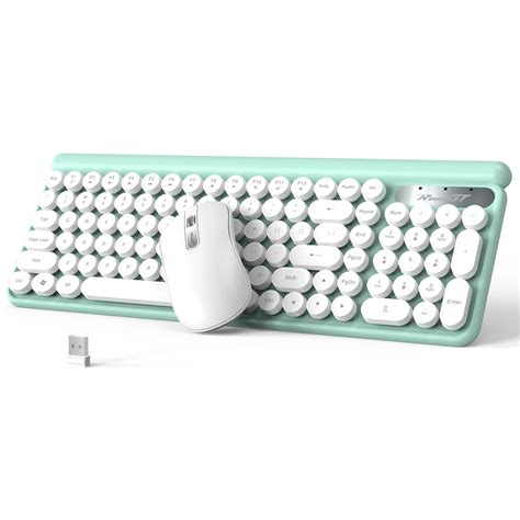 Racegt Wireless Typewriter Keyboard And Mouse Wireless Keyboard With Silent Mouse Cute Retro