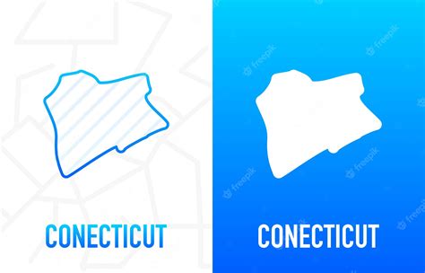 코네티컷 미국 주 두 얼굴 배경에 흰색과 파란색의 등고선 아메리카 합중국의 지도입니다 벡터 일러스트 레이 션