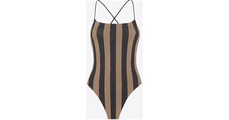Fendi Reversible One Piece Swimsuit In Brown Lyst