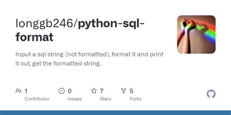 Github Longgb246 Python Sql Format Input A Sql String Not Formatted