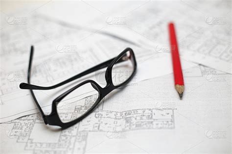 建筑师 工作场所 桌子 水平画幅 建筑 无人 蓝图 抽象 特写 文档