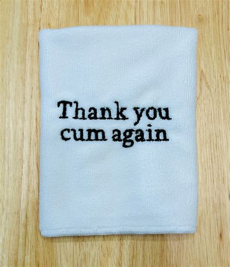 Thank You Cum Again Single Color Cum Rag Wash Cloth Hand Towel Cleaning