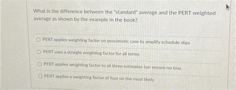 Solved What Is The Difference Between The Standard Average