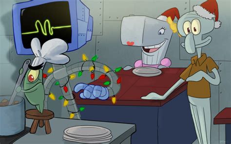 227643 Safe Artist Wheatlev Karen Plankton Spongebob Pearl