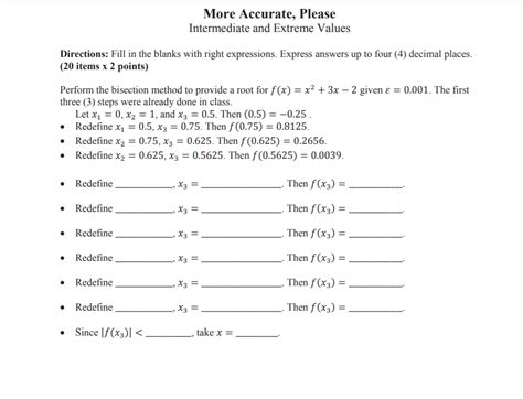 Solved More Accurate Please Intermediate And Extreme Values Chegg Com