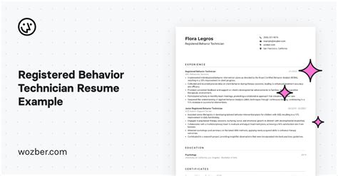 Registered Behavior Technician Resume Example
