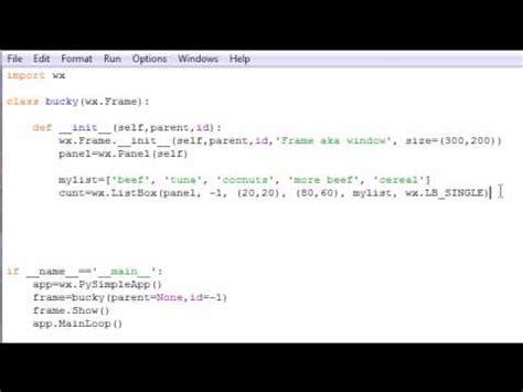 Wxpython Programming Tutorial List Boxes Youtube