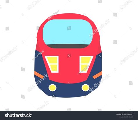 Front View Modern Highspeed Train Flat Stock Vector Royalty Free