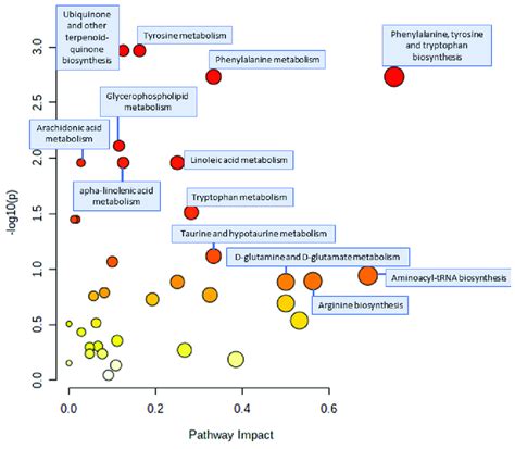 Plot Of The Pathway Analysis Each Dot Represents An Altered Pathway