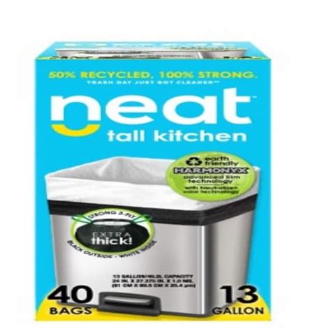 Aluf Plastics Neat 13g 40fe 13 Gal Neat Tall Kitchen Drawstring Trash