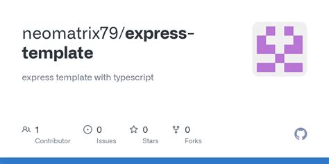 GitHub Neomatrix Express Template Express Template With Typescript