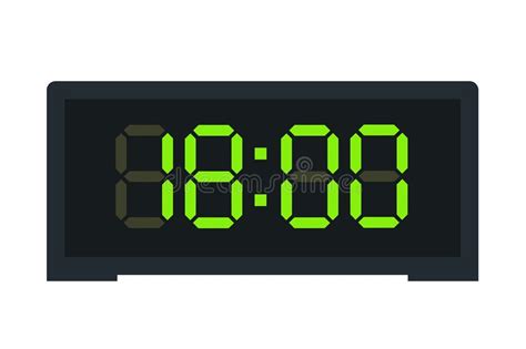 vector flat illustration of a digital clock displaying 18 00 stock vector illustration of