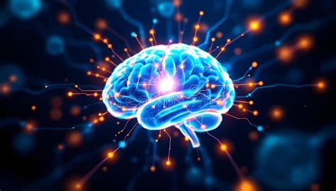 Glowing Human Brain Neural Network Digital Art Stock Illustration Illustration Of Glowing