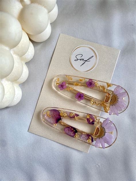 Purple Resin Hair Clips 💜 Resin Jewelry Diy Resin Jewelry Flower