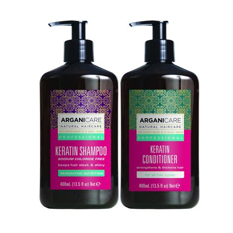 Set Sampon And Balsam Cu Cheratina Si Ulei De Argan Pentru Toate Tipurile
