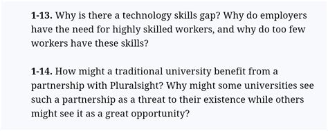 Solved 1 13 Why Is There A Technology Skills Gap Why Do