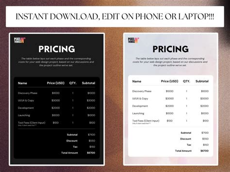 Canva Web Design Proposal Contract Template Fully Customized