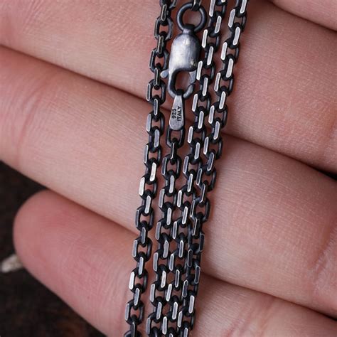 Mens Silver Chain Etsy