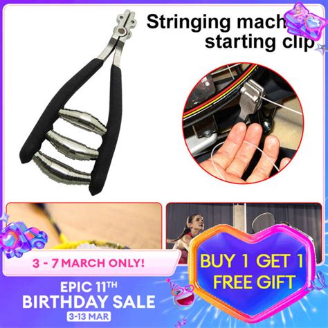 virwir alloy badminton racket tennis ball threading tool starting clamp