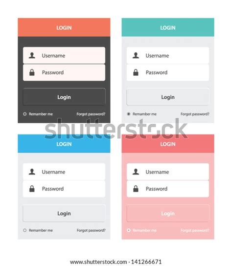 Login Form Flat Ui Design Stock Vector Royalty Free 141266671