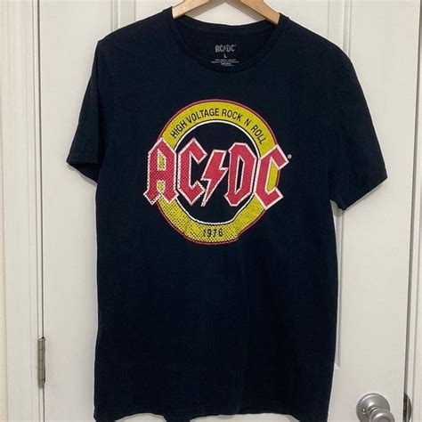 Acdc High Voltage Rock N Roll 1976 Tee Gem