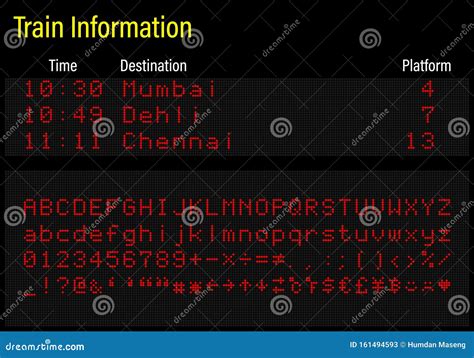 LED Digital Font Letters Numbers And Symbols Stock Vector Illustration Of Display Gate