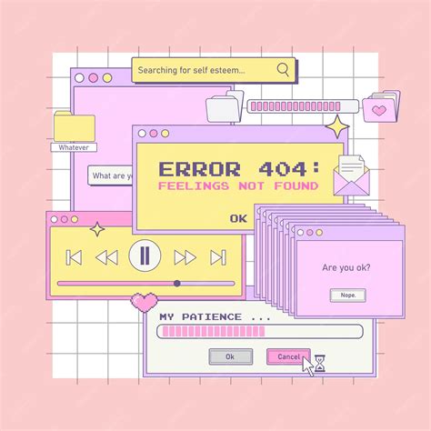 Premium Vector Old Computer Aesthetic Cute Nostalgic 90s Retro Post Template Ui Elements