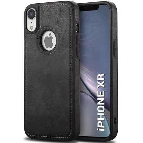 TheGiftKart Genuine Leather Finish Back Cover Case For IPhone XR Shockproof Design Raised