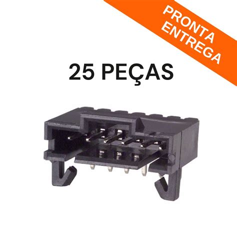 Kit 25 Peças Conector De Alojamento 6 Vias 2 54mm 90° 5 103672 5 Conector Achei Componentes