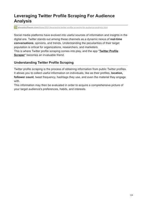 Ppt Leveraging Twitter Profile Scraping For Audience Analysis Powerpoint Presentation Id