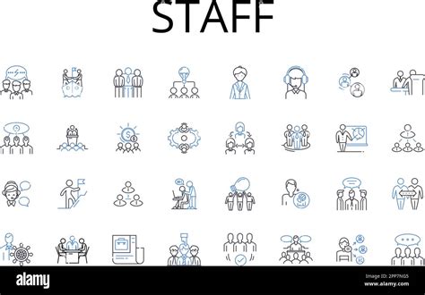 Colección De Iconos De Línea De Personal Personal Empleados