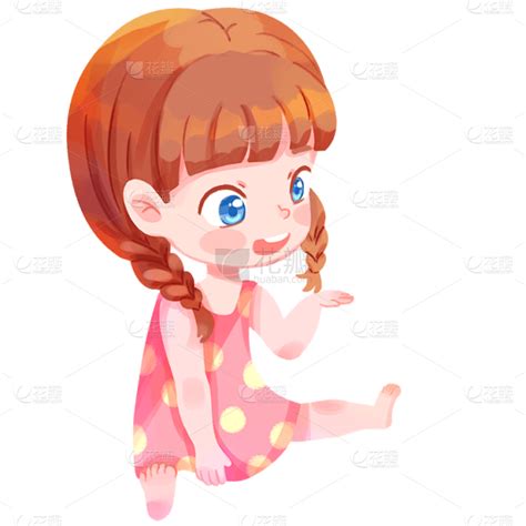 卡通清新手绘小女孩