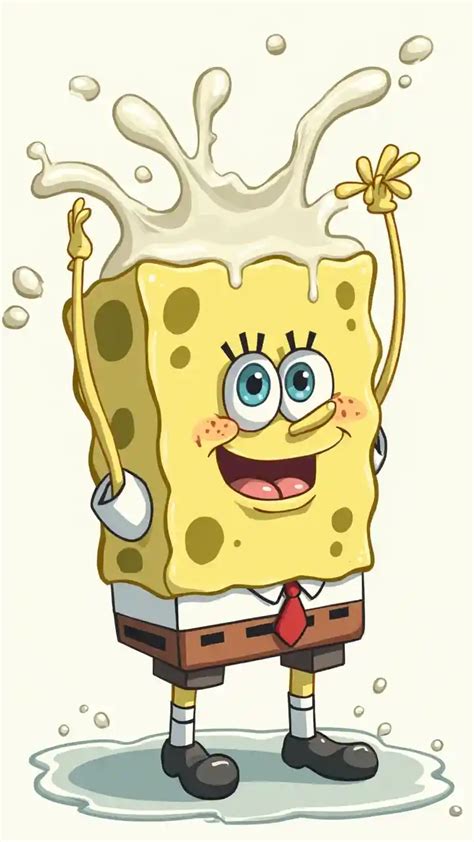 Spongebob Squarepants Milk Covered Illustration Concept