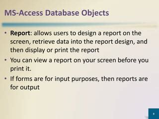 Chapter Microsoft Access Database Pptx