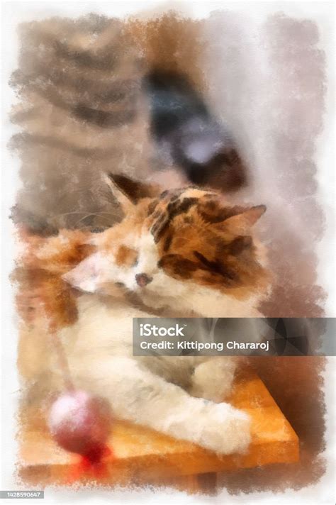 다양한 귀여운 고양이는 수채화 스타일 일러스트 인상파 그림을 포즈를 취합니다 0명에 대한 스톡 벡터 아트 및 기타 이미지 0명 거친 디자인 Istock