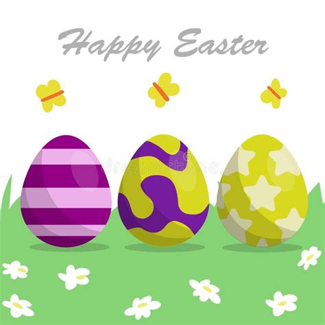 Cute Fun Easter Eggs Cartoon Illustration Pattern Stock Illustration Illustration Of Hunt