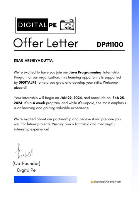 Arshiya Dutta On Linkedin Digitalpe Javaprogramming Javainternship Javalearning Internship