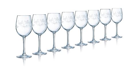 George Home Butterfly Wine Glasses Set Of 8 Glassware George At Asda