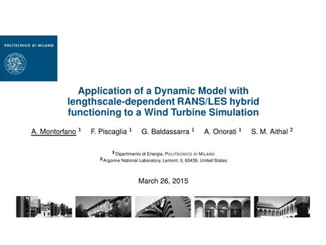 Pdf Application Of A Dynamic Model With Lengthscale Dependent Rans