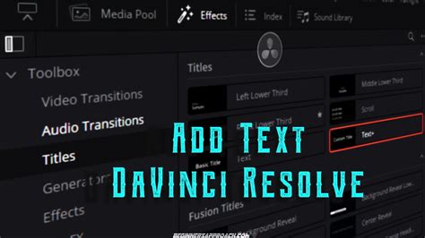 DaVinci Resolve Add Text Use THESE Built In Titles 2024