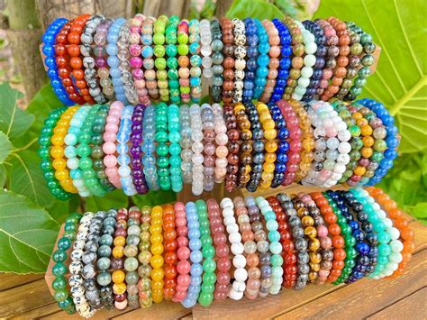 Natural Crystal Beads Braceletmenwomen Stretchy Bracelethealing