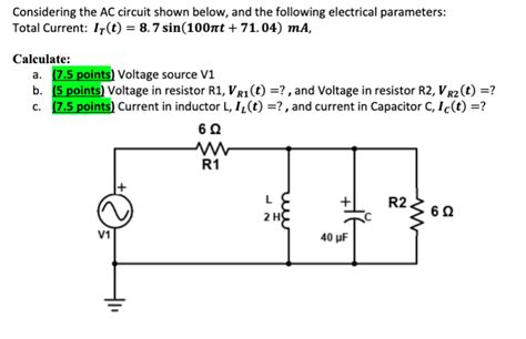 Solved Considering The AC Circuit Shown Below And The Chegg Com