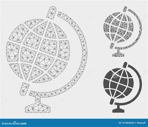Globe Vector Mesh 2d Model And Triangle Mosaic Icon Stock Vector Illustration Of Internet