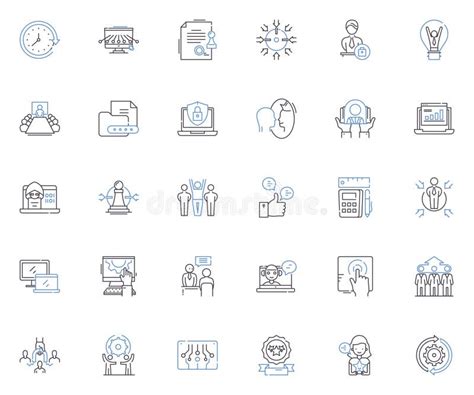 Corporate Partnership Line Icons Collection Collaboration Synergy Alliance Connection