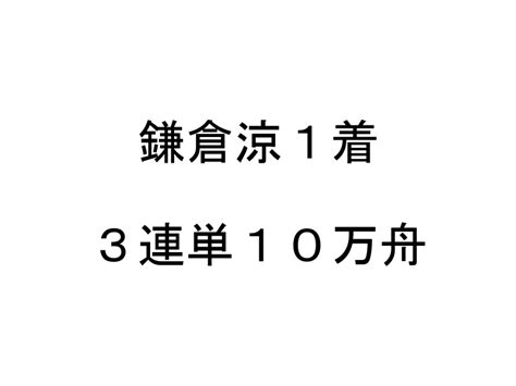 【競艇】鎌倉涼選手が1着 3連単10万舟 競の出来事