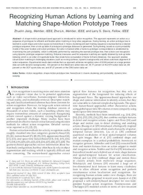 Pdf Recognizing Human Actions By Learning And Matching Shape Motion