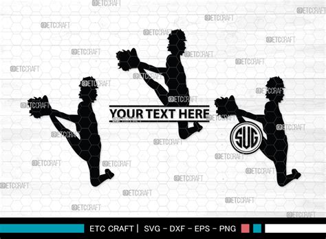 Cheer Monogram Cheer Silhouette Graphic By Pixel Elites · Creative Fabrica