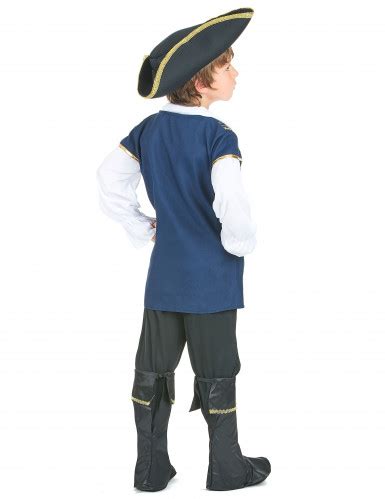 Eleganter Pirat Kinderkostüm blau gold weiss günstige Faschings